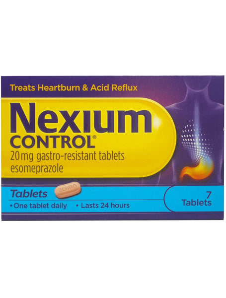 Nexium Control 20mg 7 Gastro-Resistant Tablets – Ionic Pharma